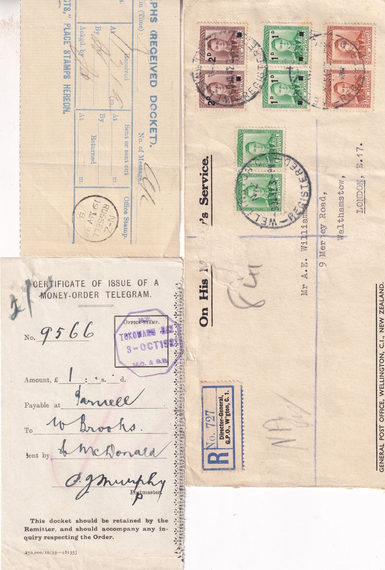 New Zealand 1920s & Later 10x Vintage Old Telegram Bundle | Australia ...