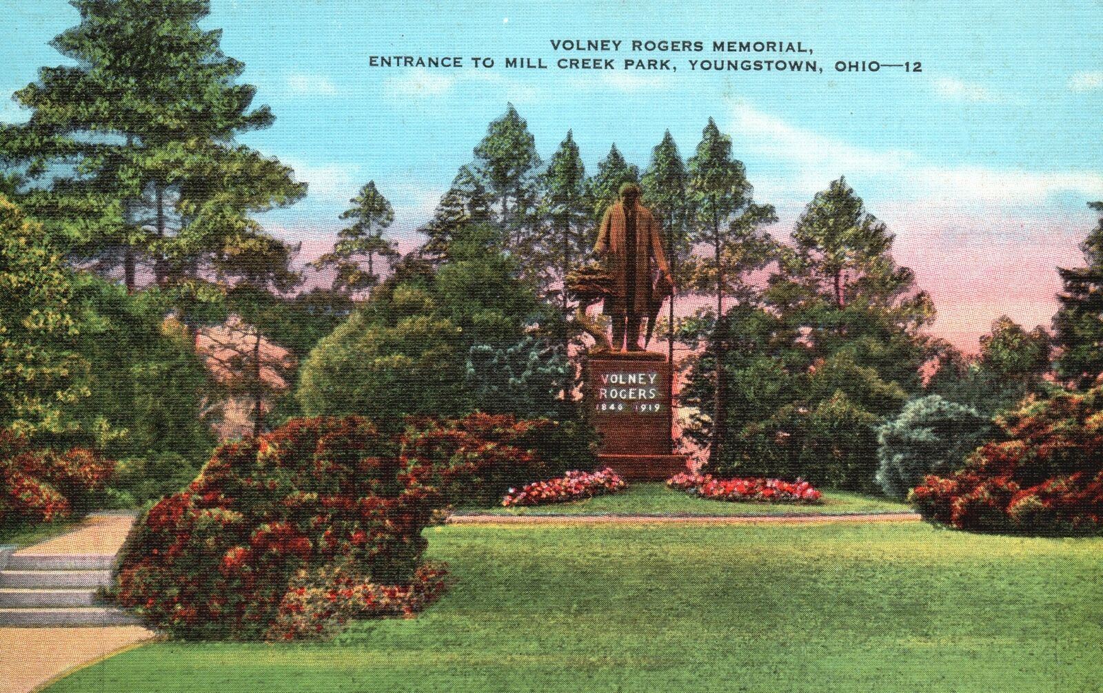 Vintage Postcard Volney Rogers Memorial Entrance Mill Creek Park ...