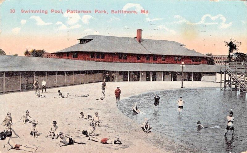 Baltimore Md~Patterson Park-Swimming Pool & Beach-Chessler Publ ...