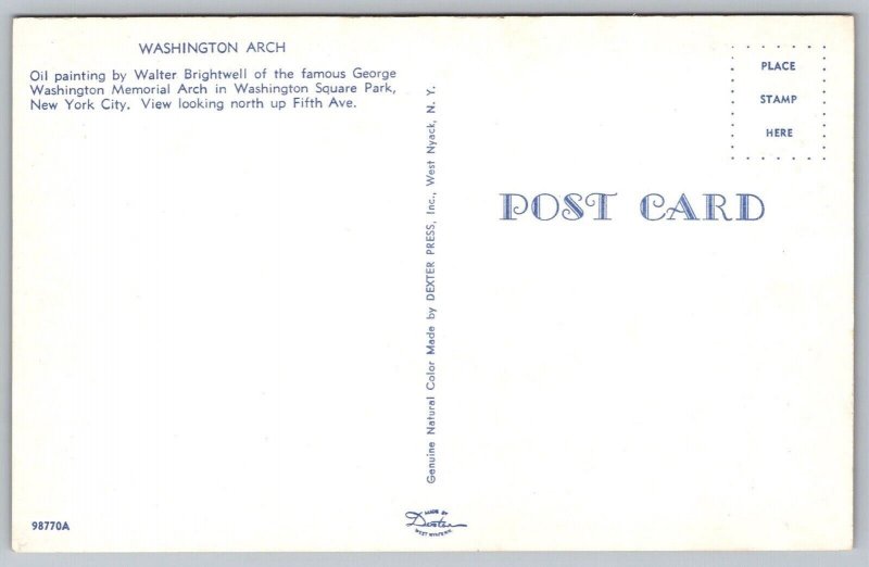 Washington Arch Oil Painting Walter Brightwell George Memorial Square ...