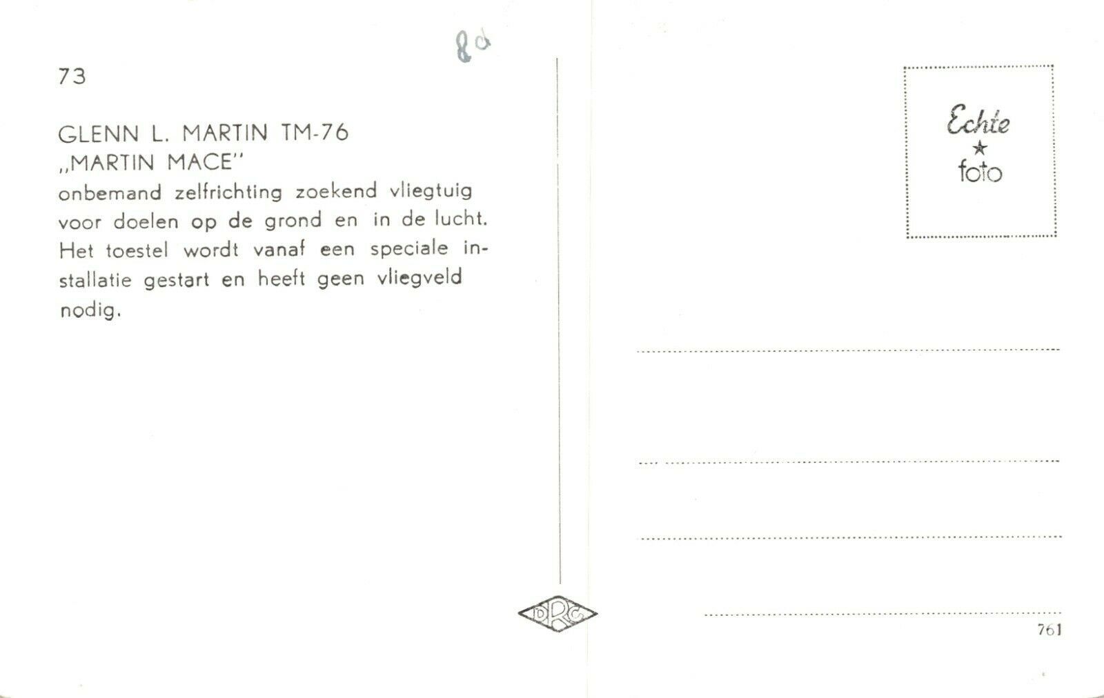 Glenn L. Martin TM-76 Martin Mace Rocket RPPC 06.71 | Other / Unsorted ...