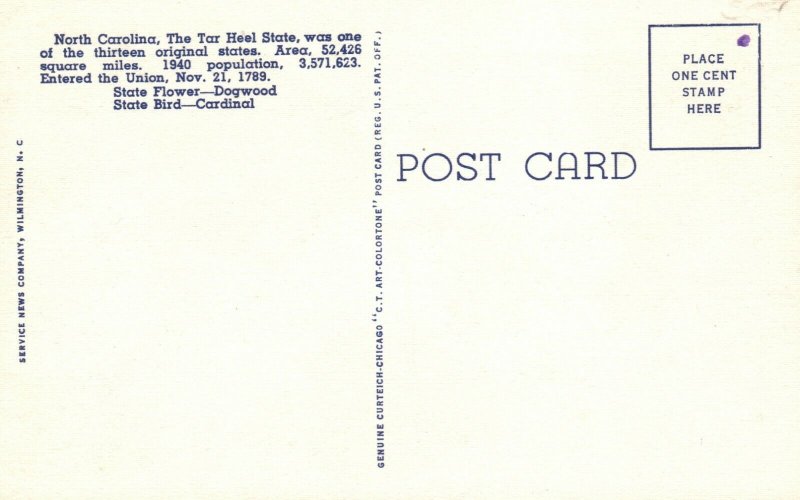 Vintage Postcard 1930's North Carolina State Toast Card Land of Long ...