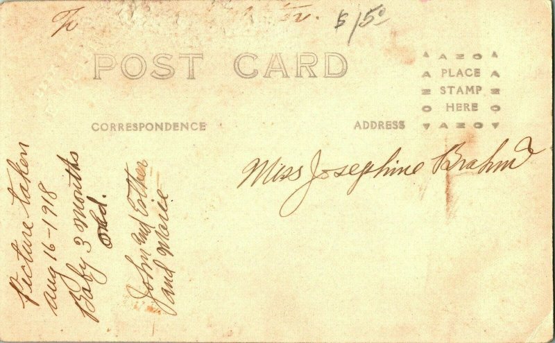 Vtg 1918 RPPC Portrait Mother and Child Daughter 3 Months Esther and ...