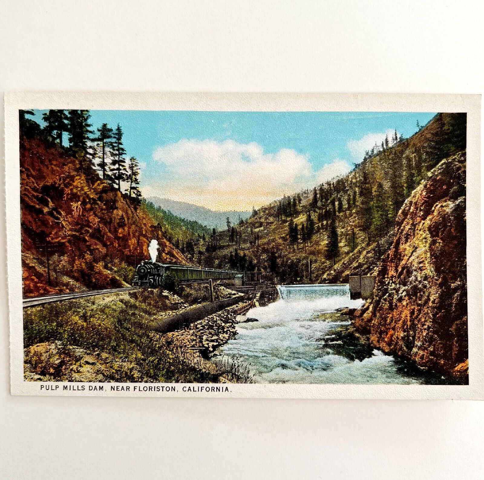Pulp Mills Dam Train Postcard Railroad Floriston California c1950-60 ...