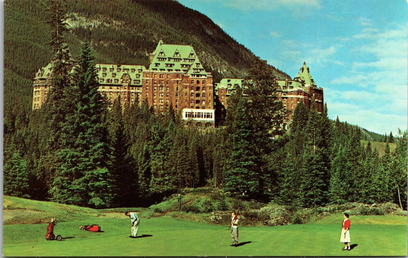 Banff Springs Hotel and the 18th Green Banff National Park C1960s ...
