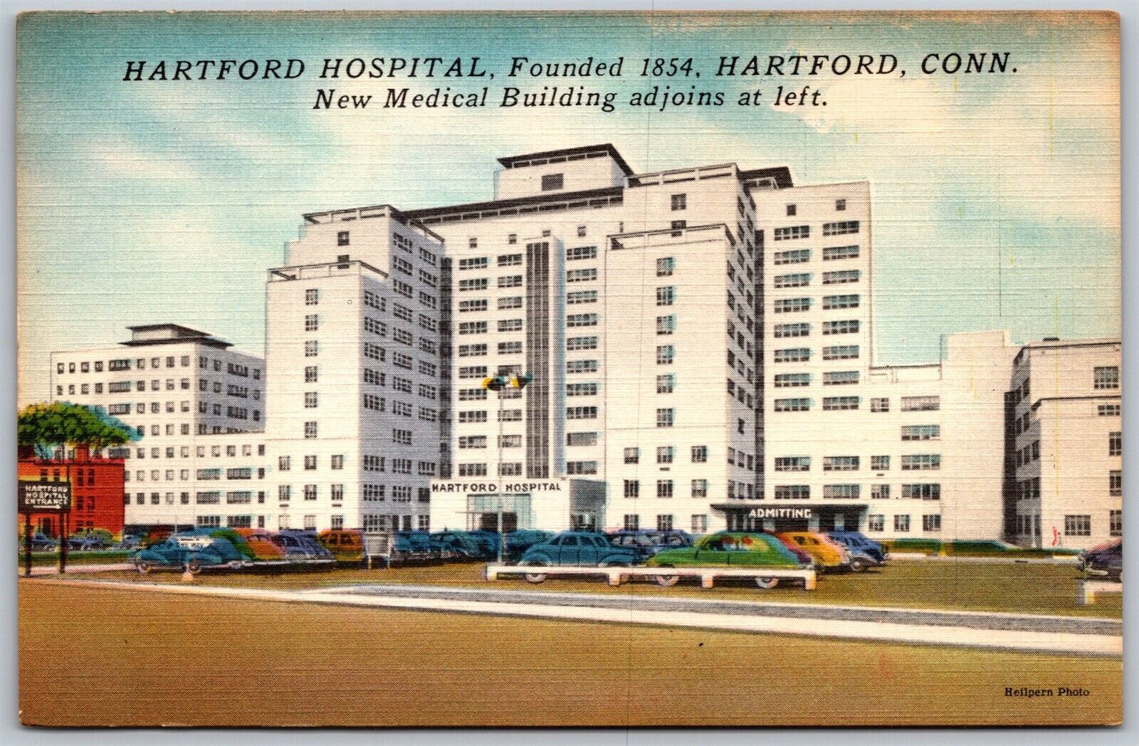 Vtg Connecticut CT Hartford Hospital Medical Building 1940s Linen View ...