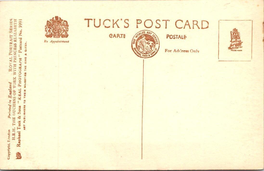 RPPC,~ HRH THE DUCHESS OF YORK & PRINCESS ELIZABETH Raphael Tuck Photo ...