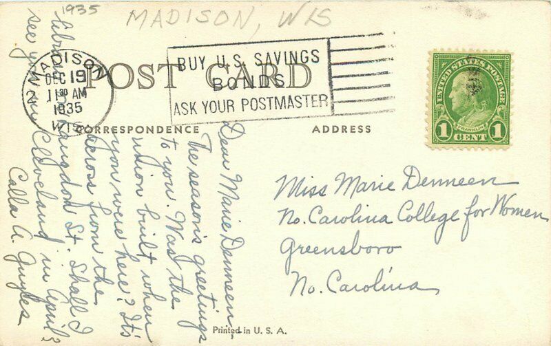 1935 Madison Wisconsin Memorial Union RPPC Photo Postcard 20-263 ...