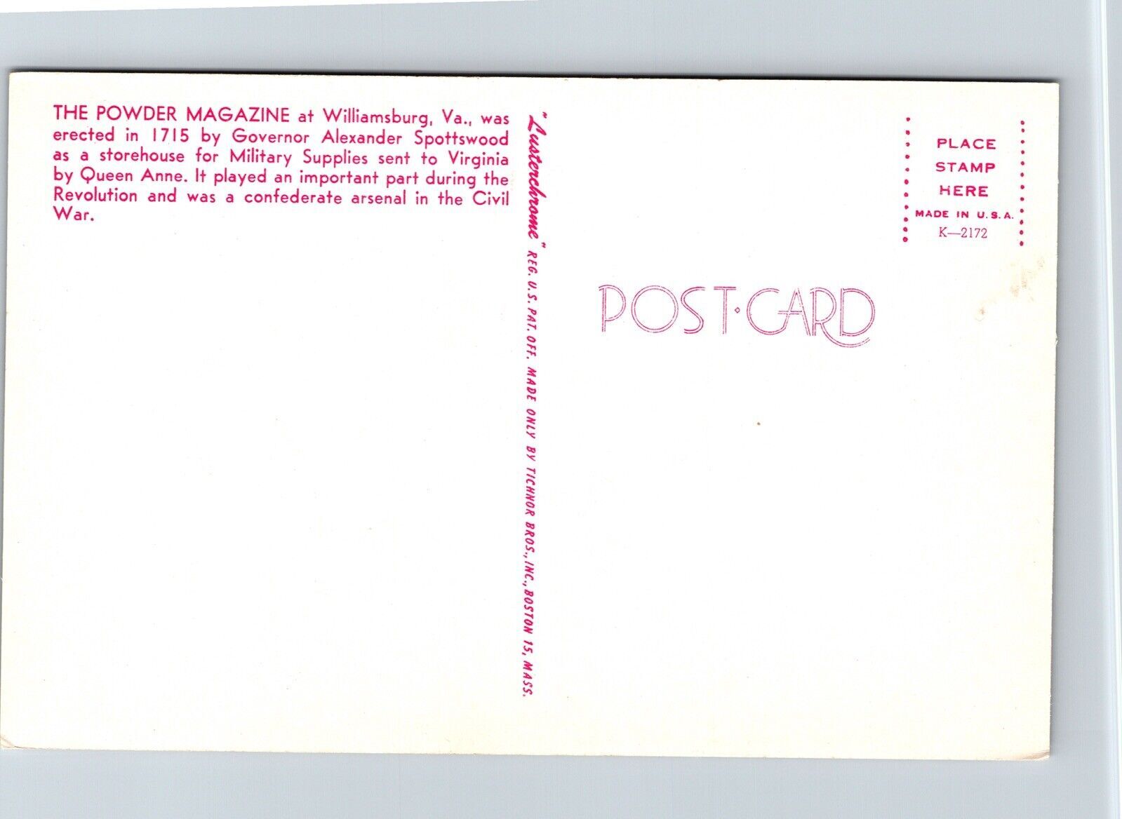 Colonial Powder Magazine Williamsburg Virginia Historical Chrome ...