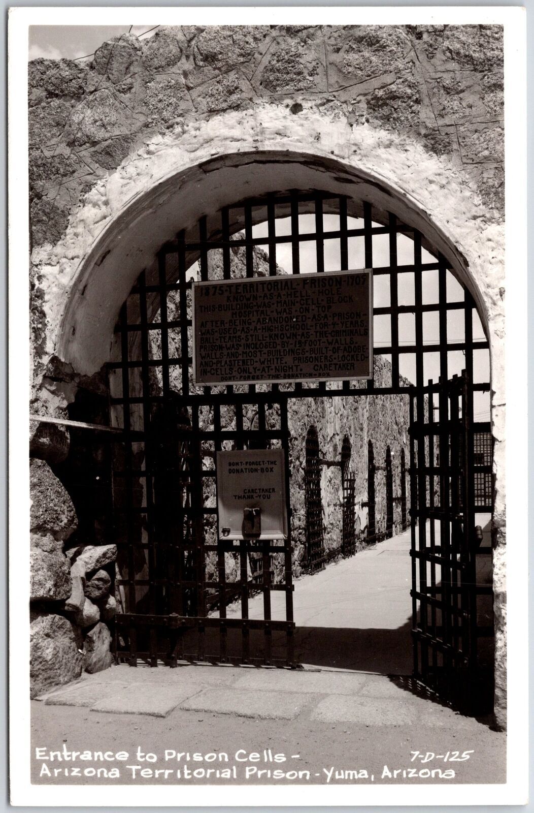 Entrance Prison Cells Yuma Arizona Territorial Prison Real Photo RPPC ...