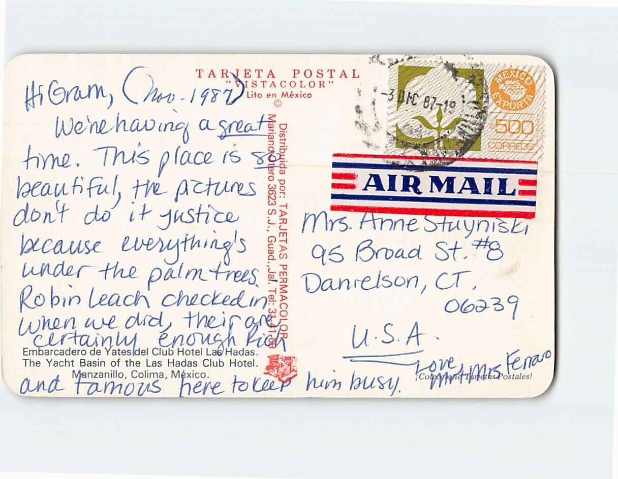 Postcard The yacht Basin of the Las Hadas Club Hotel Manzanillo Colima ...