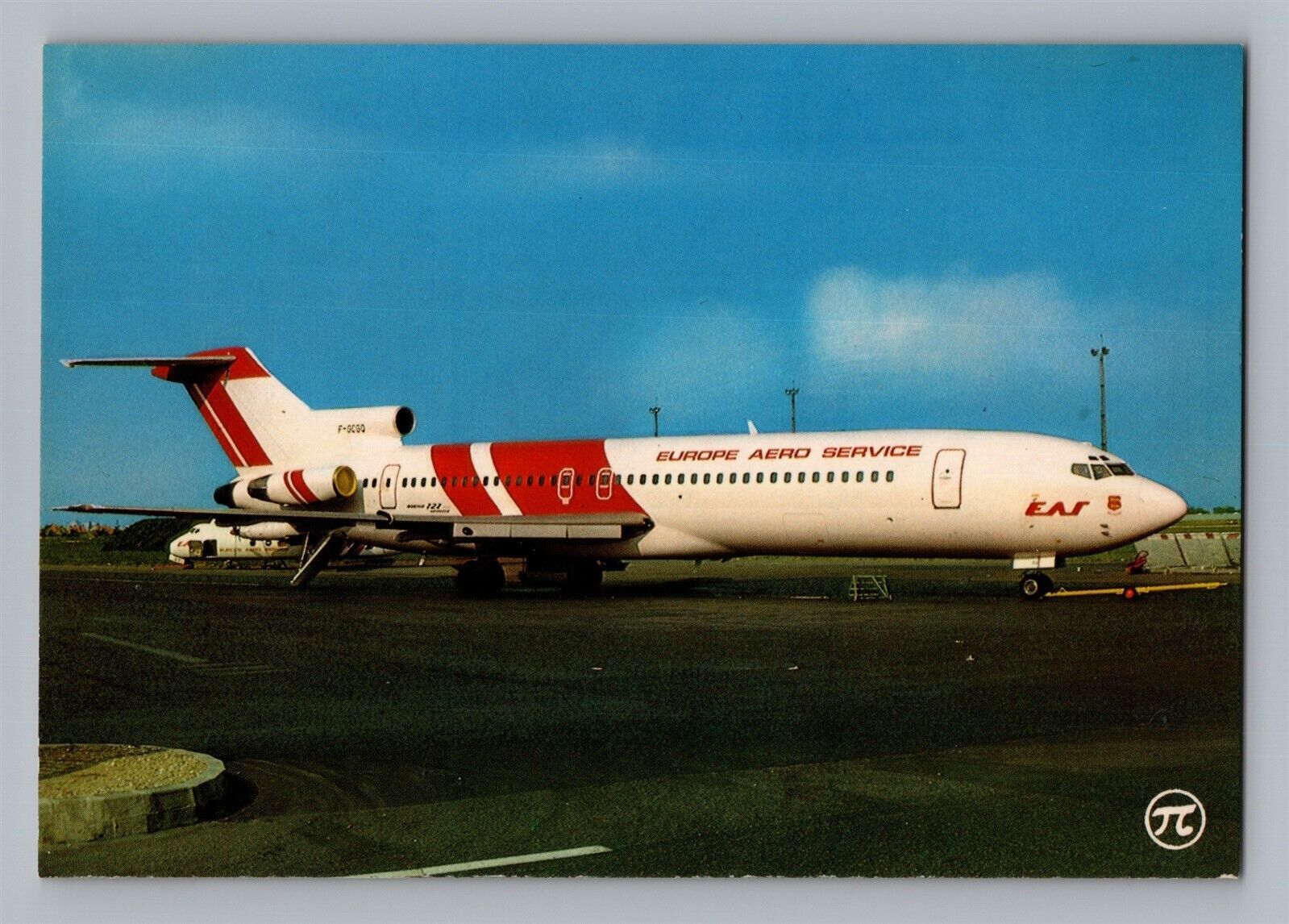 Aviation Airplane Postcard Europe Aero Service EAS Airlines Boeing 727 ...