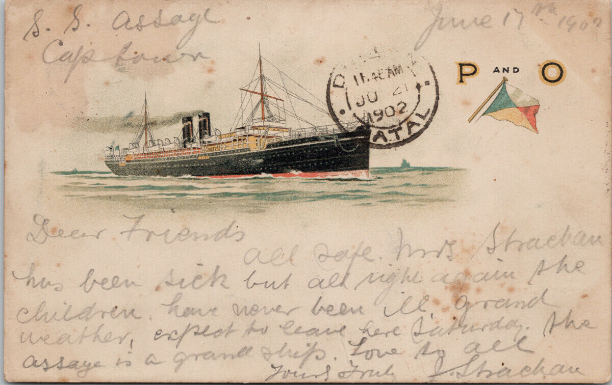 SS 'Assaye' Ship P and O Advertising c1902 Postcard G36 | Topics ...