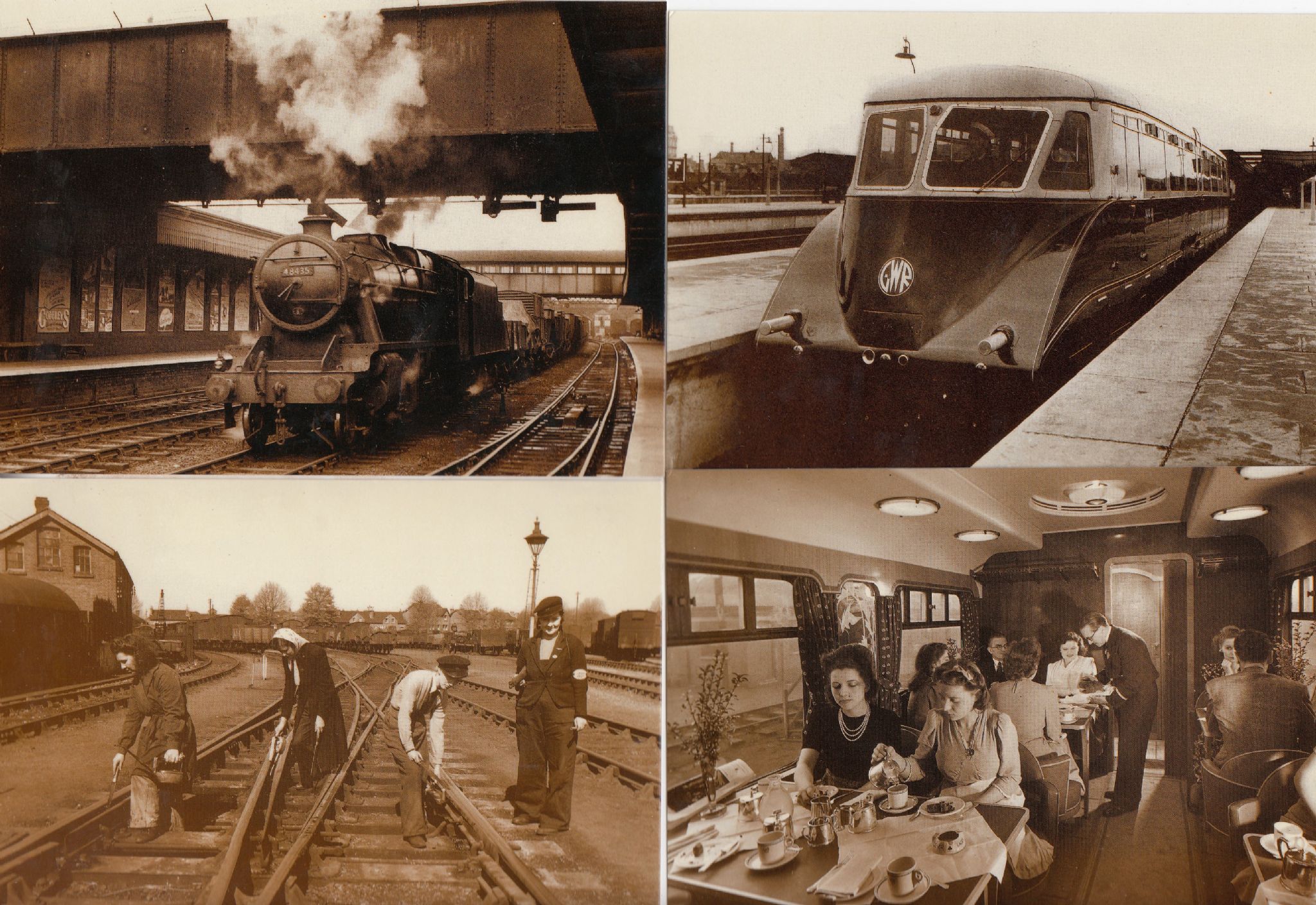 Avon Anglia Train WW2 Women Working On Track Restaurant 4x Postcard s ...