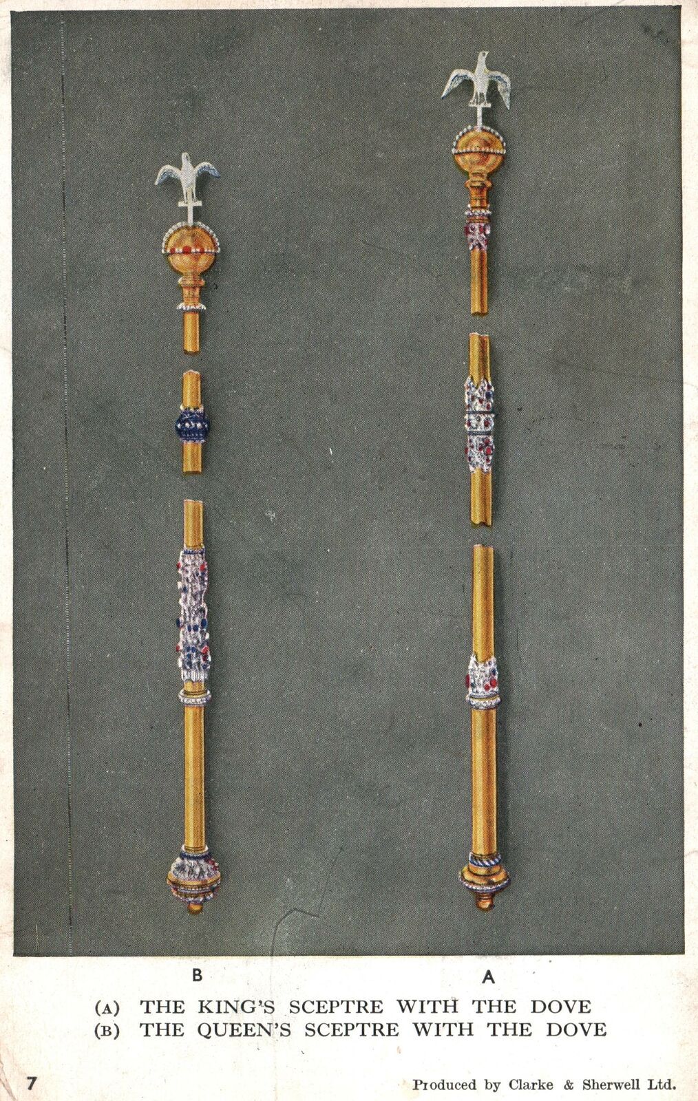 Vintage Postcard the King's & Queen's Sceptres With the Dove London UK ...