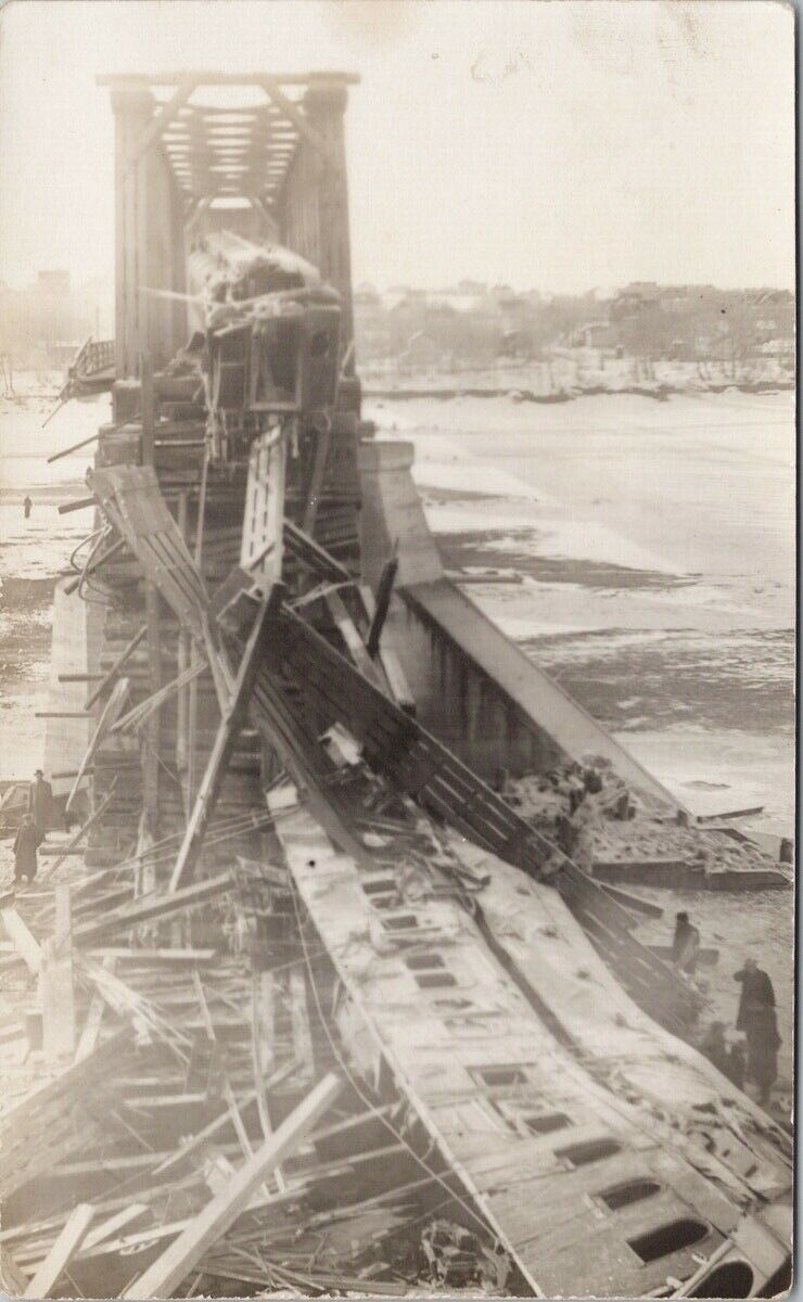Saskatoon SK Railway Train Bridge Collapse Destruction 1912 RPPC ...