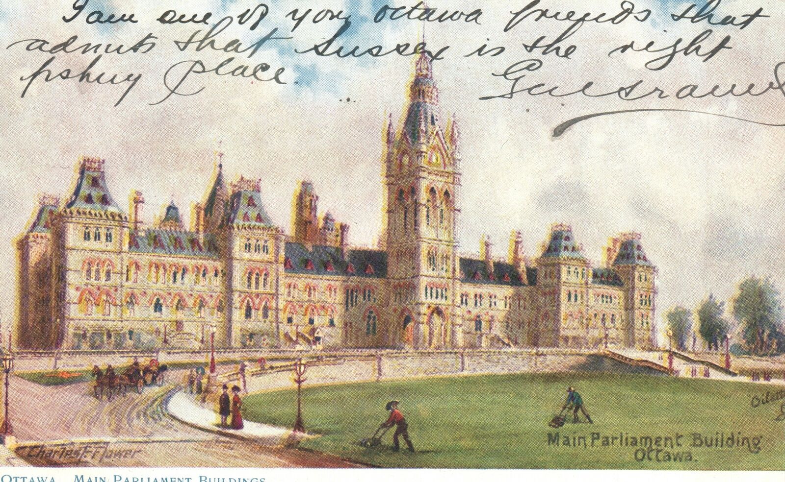 Vintage Postcard 1905 Main Parliament Building Ottawa Canada Raphael ...