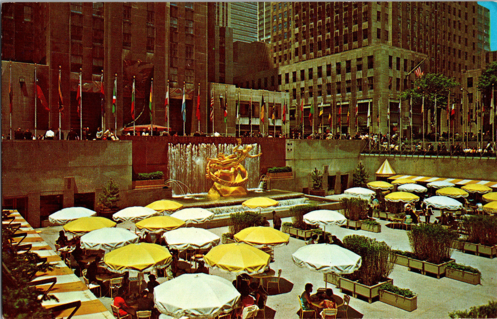 Lower Plaza Rockefeller Center New York City Vintage Postcard 1964 ...