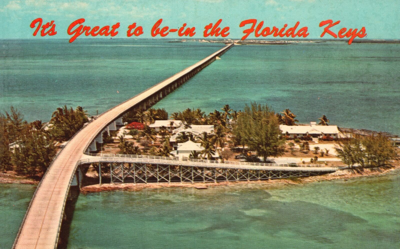 Vintage Postcard Seven Mile Bridge Over Pigeon Key With Marathon ...