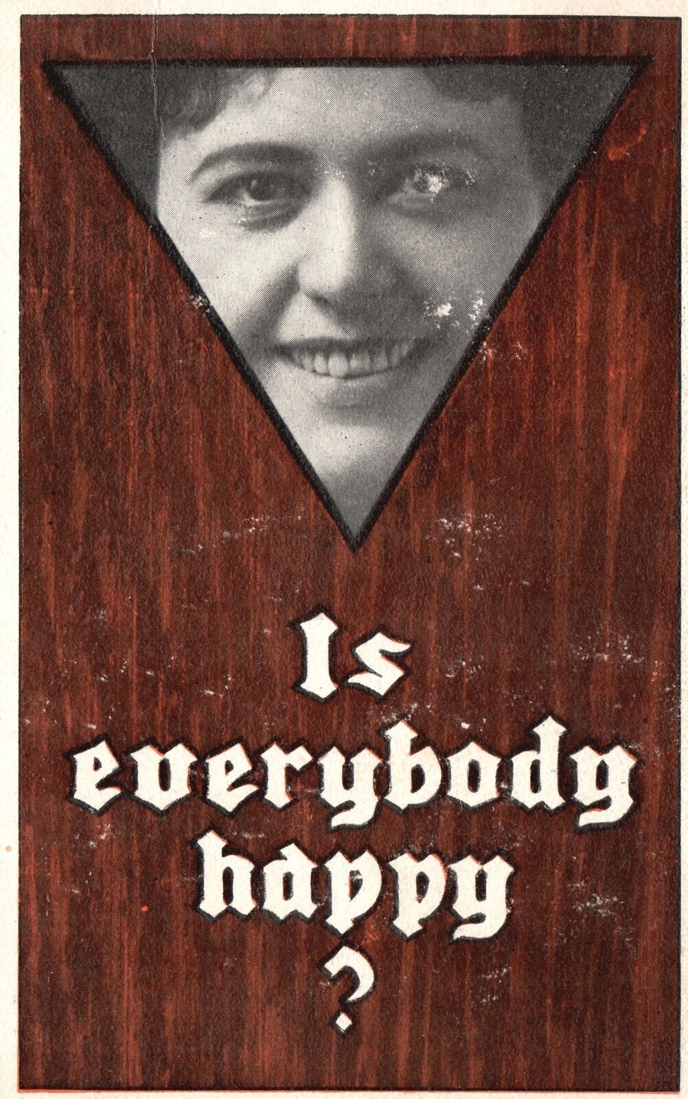 Vintage Postcard Happy Face Lady Smiling Triangle Is Everybody Happy ...