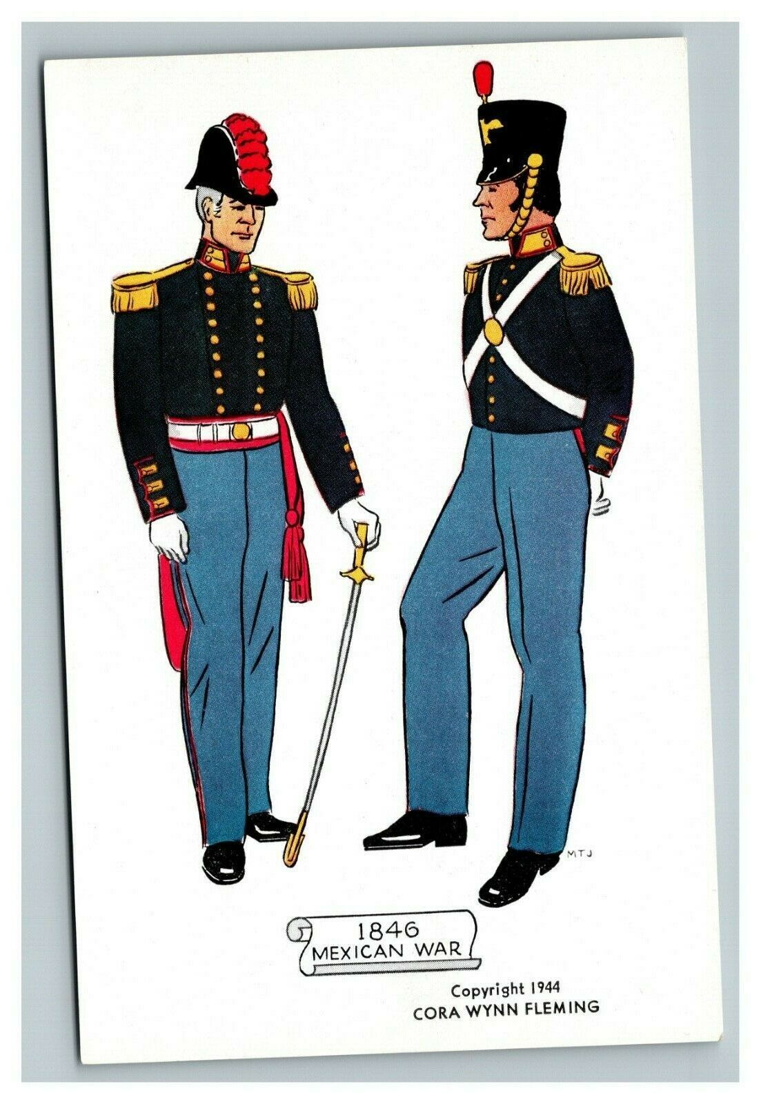 Vintage 1944 Military Postcard Cora Wynn Fleming Set Soldier Uniform ...
