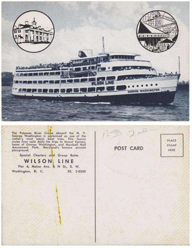 M.V. George Washington of the Wilson Line on the Potomac River ...