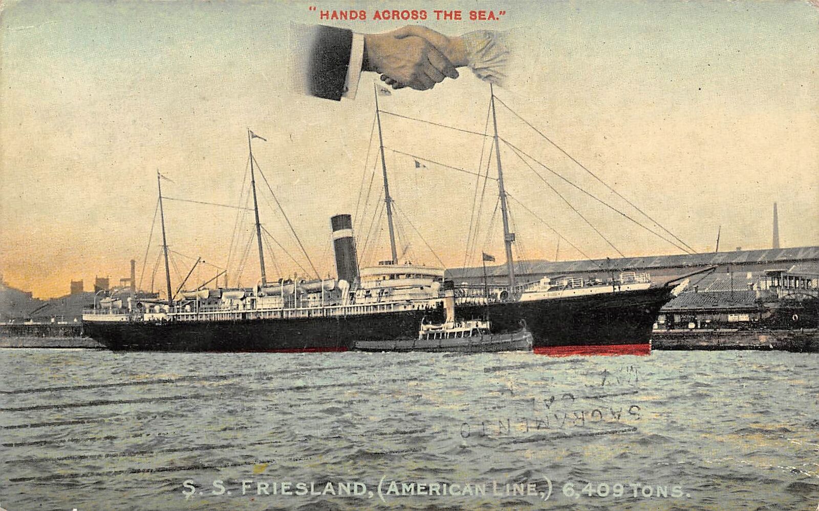 SS Friesland American Line Steamer Ship 1908 postcard | Topics ...