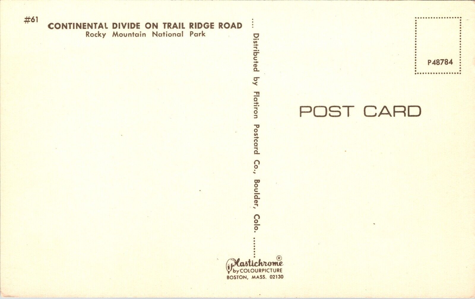 Continental Divide Trail Ridge Rd Rocky Mountain National Park Sign ...