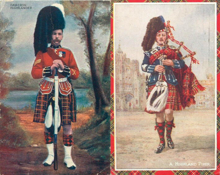 Highland Piper 1945, Cameron Highlander 1908 British military uniforms ...