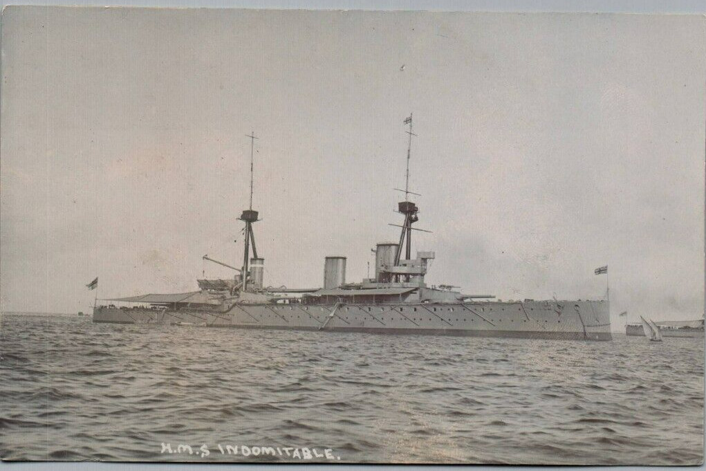 British Royal Navy HMS Indomitable RPPC Photo WWI c1910s | Other ...