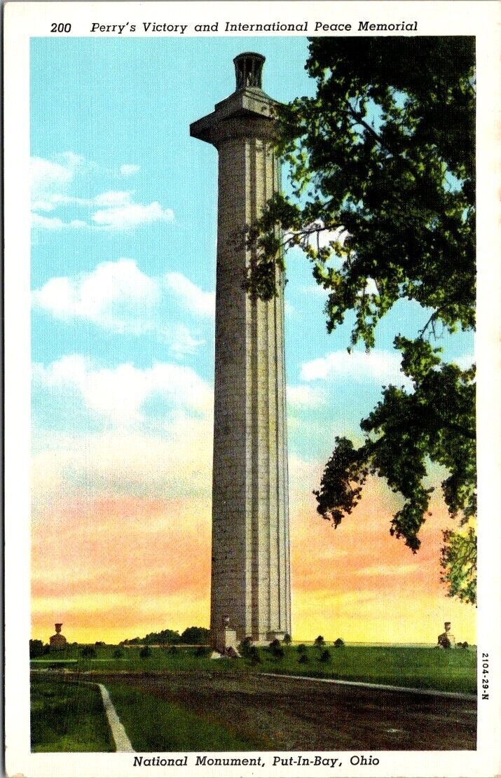 Vintage Ohio Postcard - Put In Bay - Perry Memorial- Peace Memorial ...