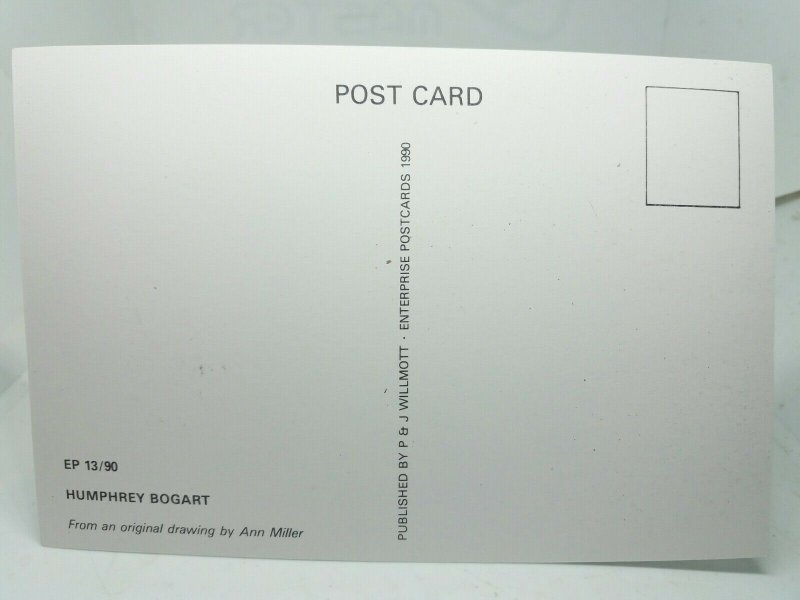 Humphrey Bogart Vintage Sketch Drawing Art Modern Size Postcard by Ann ...