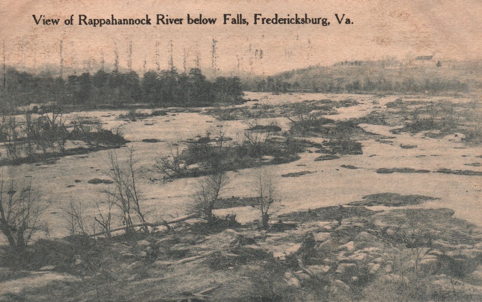 Vintage Postcard 1911 View of Rappahannock River Below Falls ...
