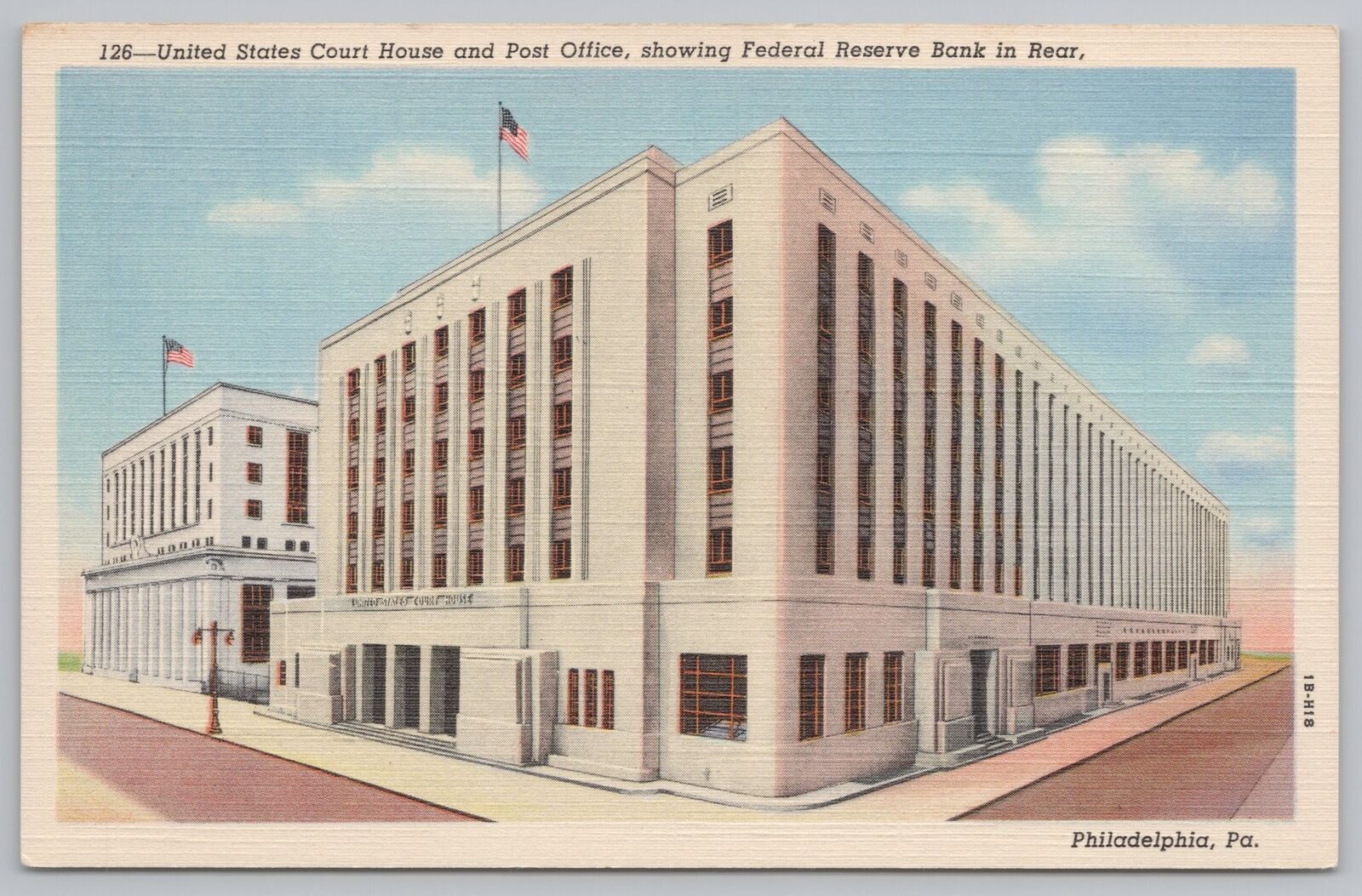 Linen~US Courthouse & Post Office & Federal Reserve Bank~Vintage ...