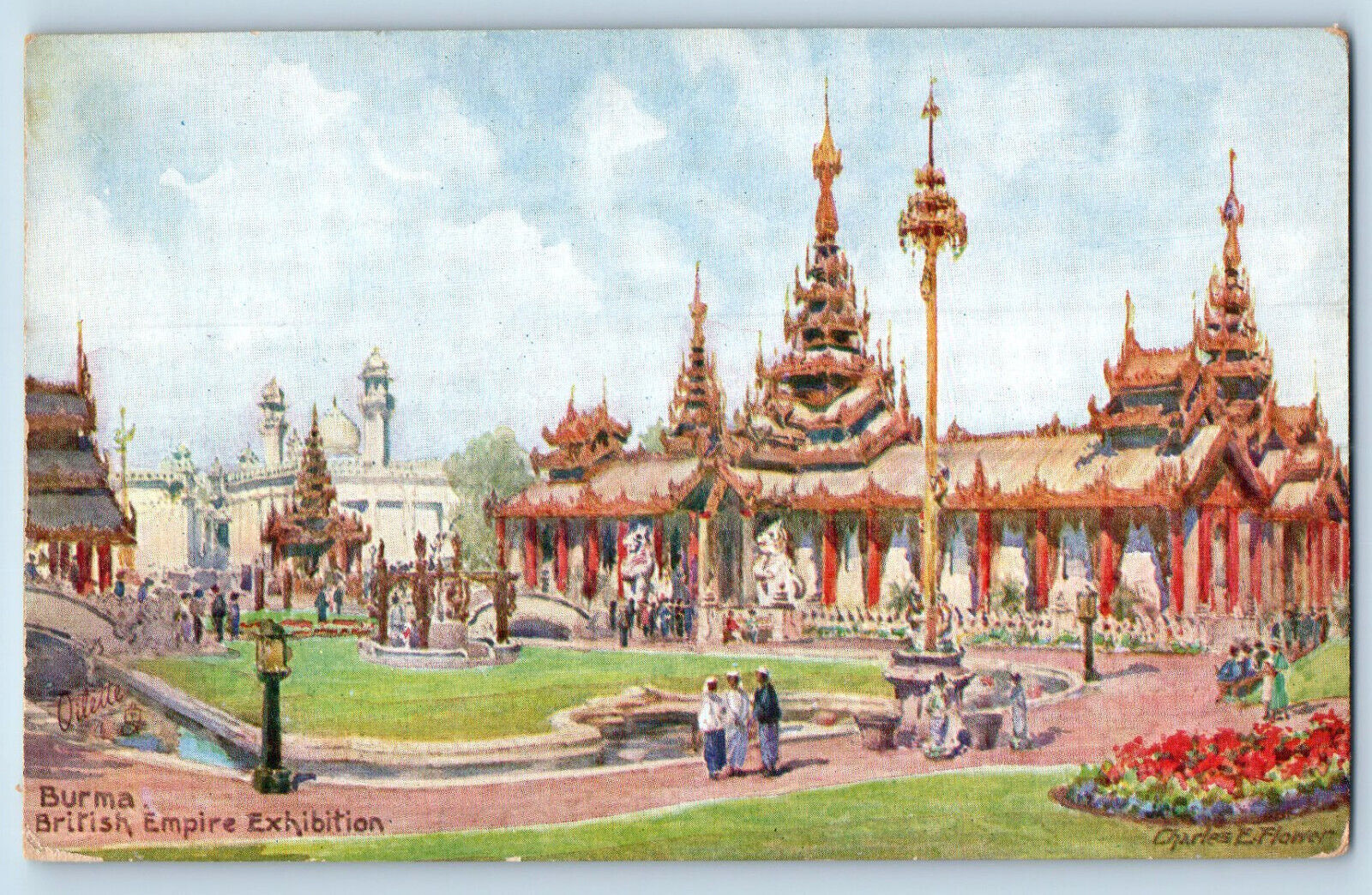 Myanmar Postcard British Empire Exhibition Burma Bldg. 1910 Oilette ...