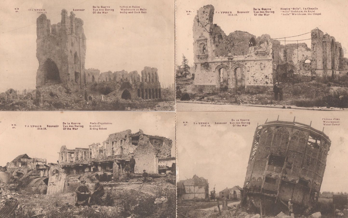 Ypres Riding School Soldiers Army Bomb Damage WW1 Postcard | Europe ...