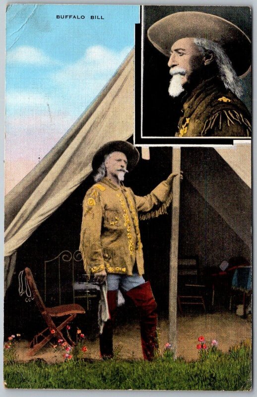 Buffalo Bill Colonel William Cody 1946 Linen Postcard Standing Portrait ...