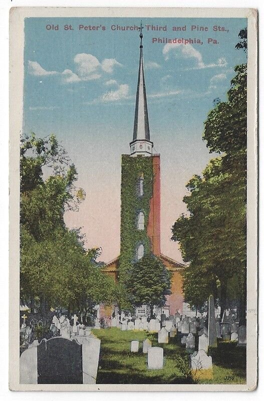 Philadelphia, Pennsylvania, Vintage Postcard View of Old St. Peter's ...