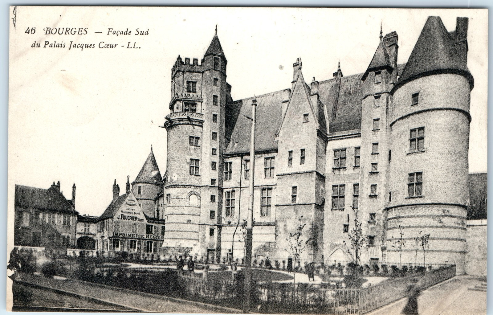 c1920s Bourges, France Palais Jacques Coeur Medieval Castle Turrets ...