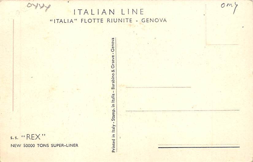 SS Rex Italian Line Ship | Topics - Other, Postcard / HipPostcard
