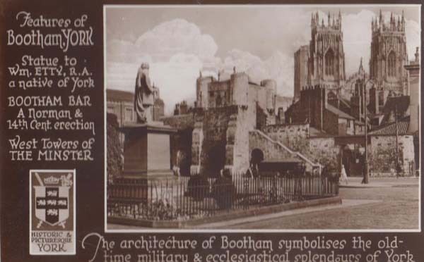 Yorkshire Bootham Bar Minster Norman History Statue Military Real Photo ...