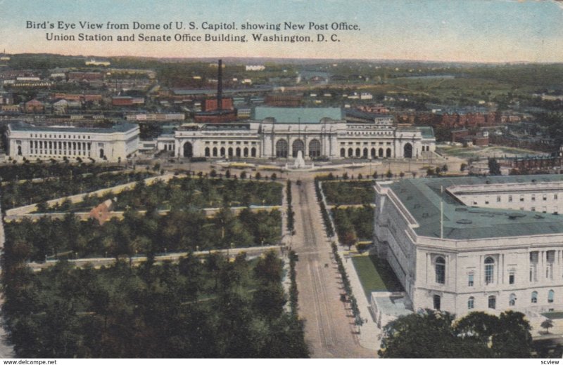 WASHINGTON D.C., 1900-10s; Bird's Eye View from Dome of U.S. Capitol ...