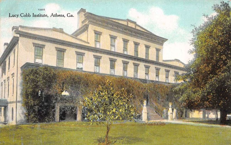 Athens Georgia Lucy Cobb Institute, Color Lithograph Vintage Postcard ...