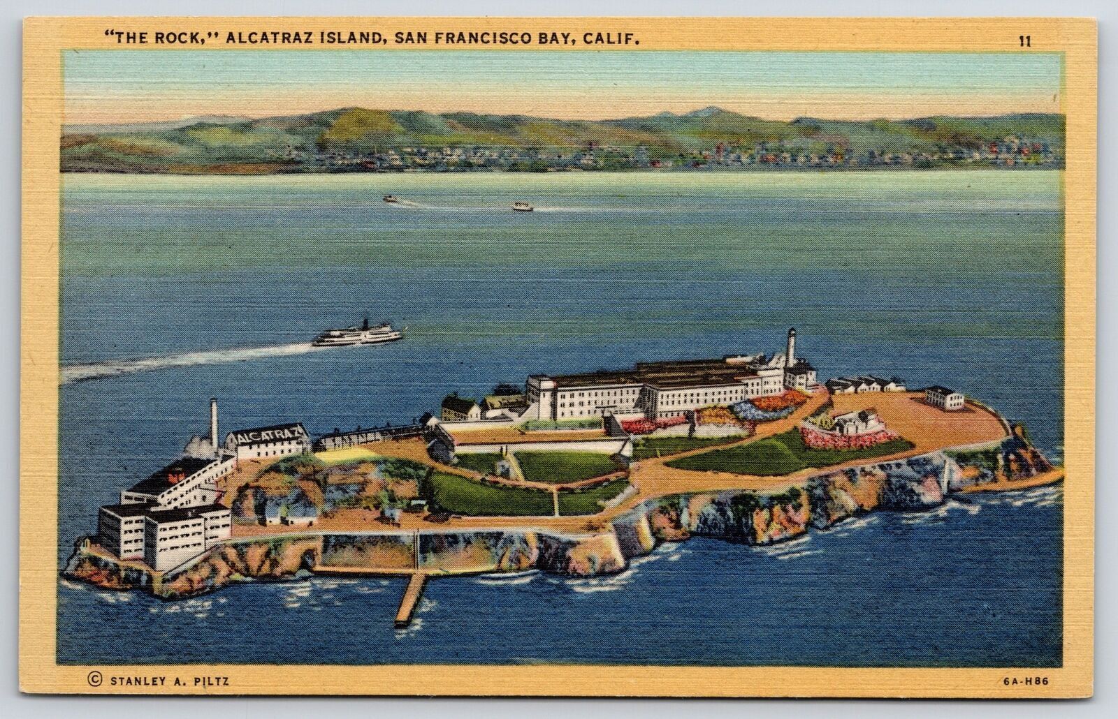 Vintage Postcard The Rock Alcatraz Island Offshore San Francisco Bay ...