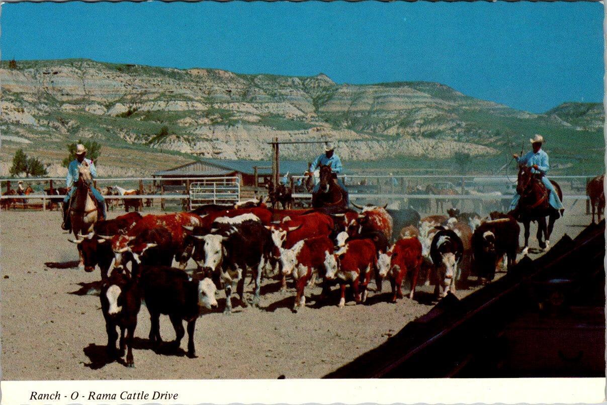 2~4X6 Postcards Medora, ND North Dakota RANCH-O-RAMA CATTLE DRIVE ...