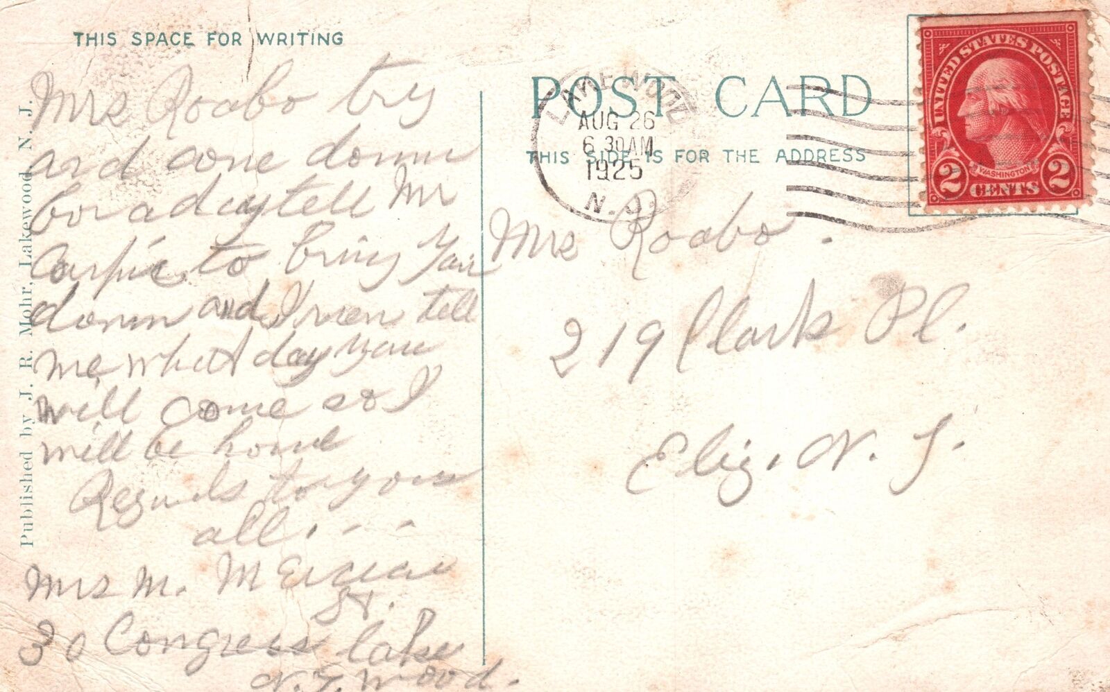 Vintage Postcard 1925 Gould Bridge Over the Sunken Gardens Lakewood New ...