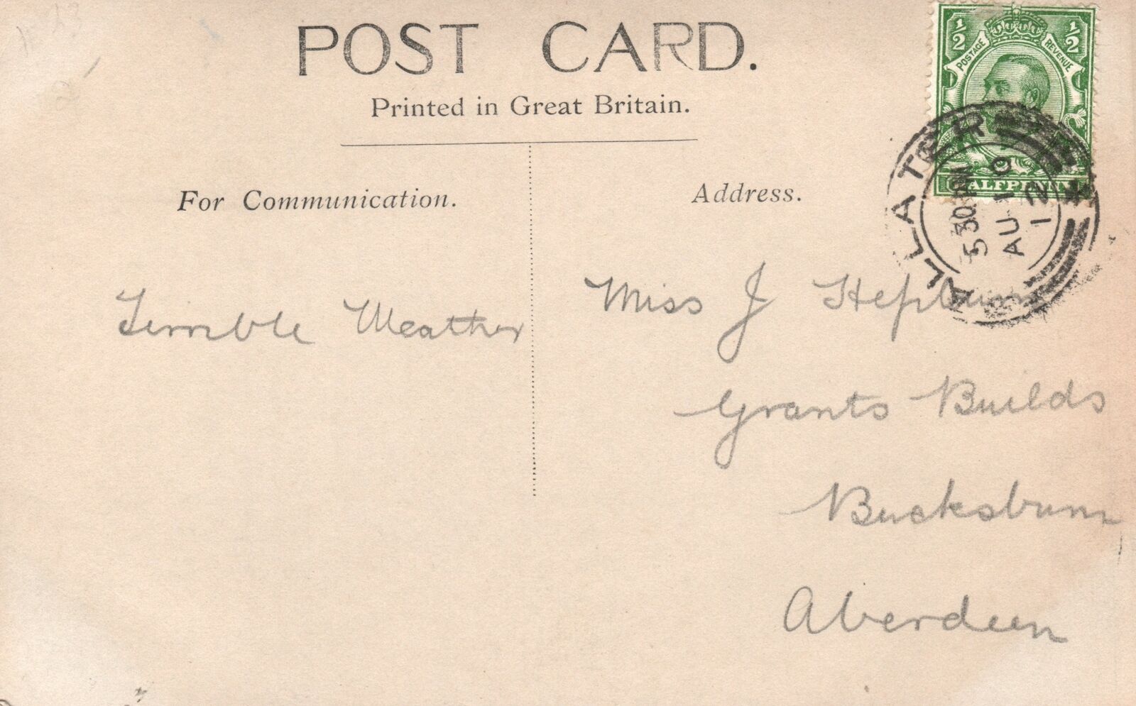 Vintage Postcard 1910s Balmoral Castle Getty Museum From SW London ...