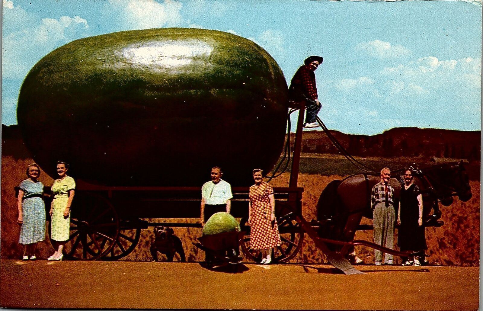 Vintage California Wagon Full of Watermellon Exaggerated Postcard 36-33 ...