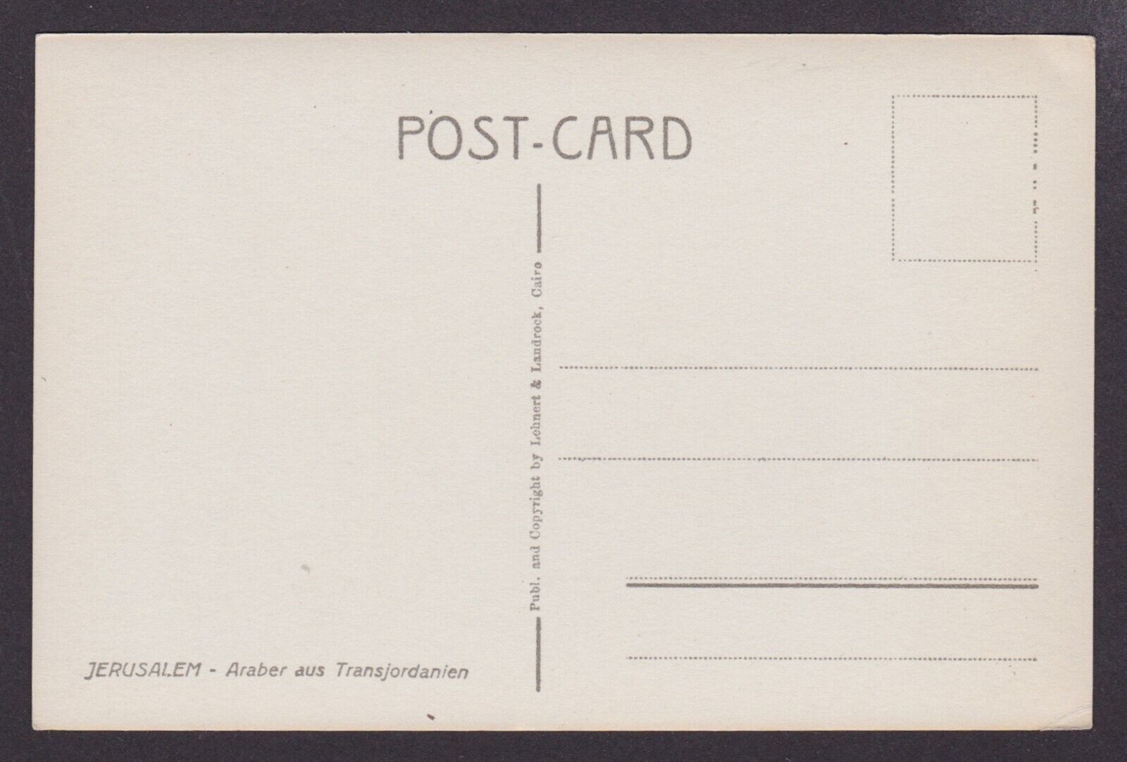 Vintage postcard, Judaica, Palestine, Jerusalem, Arab from ...