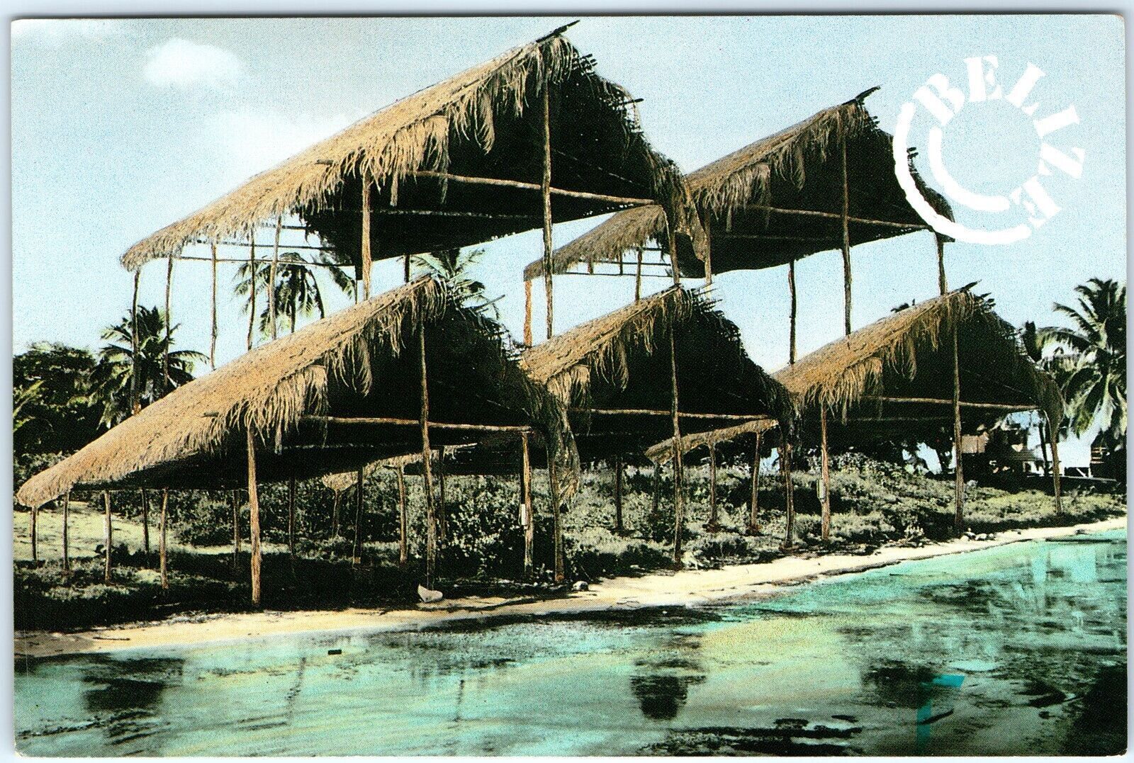 c1980s Belize Comic Waterfront Condo Humor Shanty Hand Colored Chrome ...